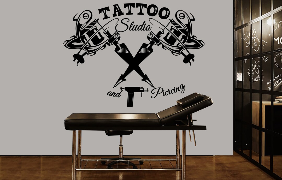 Tattoo Studio Piercing Wall Decal Tattoo Studio Sign Wall Stickers ...