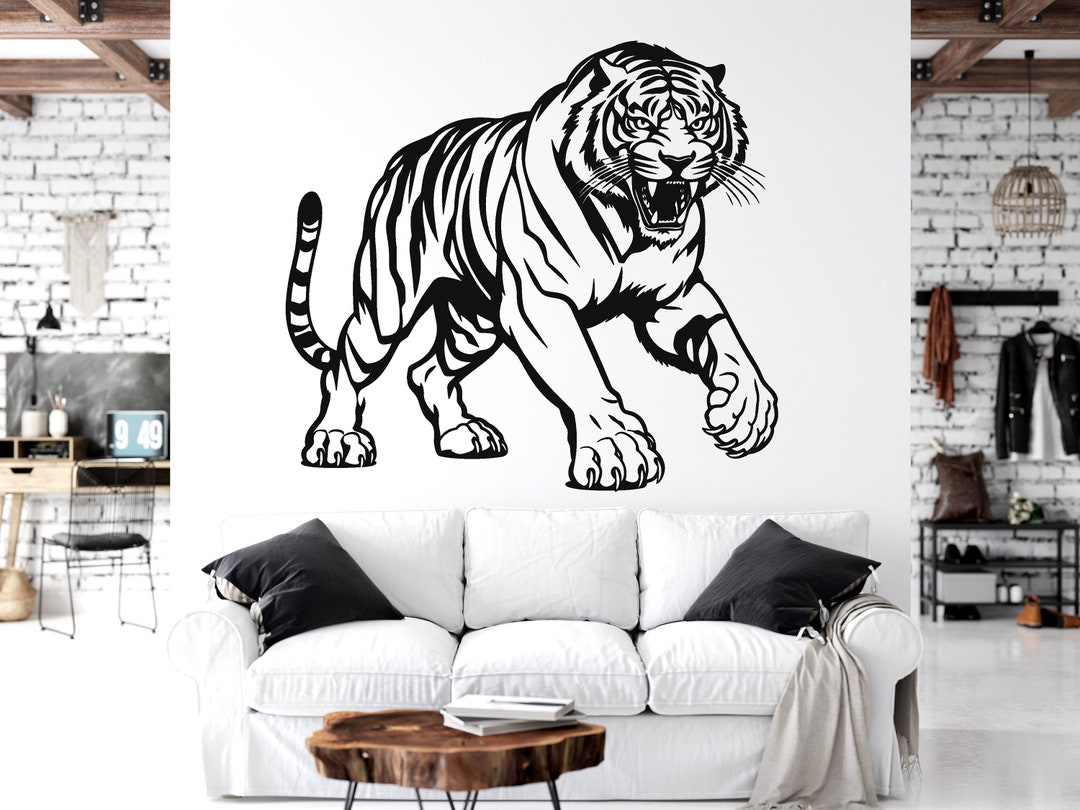 Tiger Wall Decor, Tiger Wall Decals, Tiger Wall Art, Tiger Wall Vinyl ...