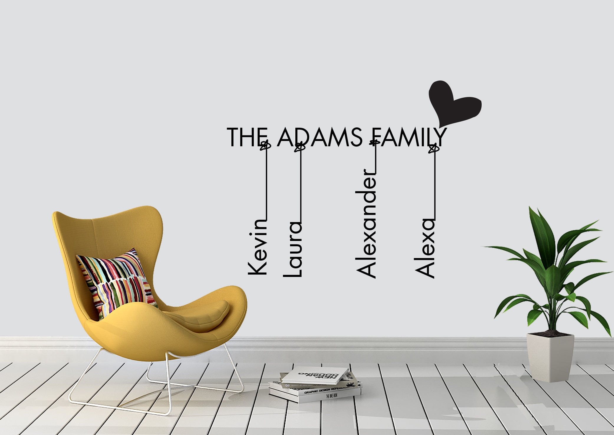 Last Name Tree vinyl art Sign Family Name Sign Personalized | Etsy