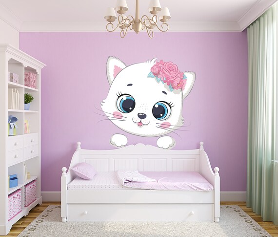 Cat Wall Decal Cat Decor Cat Kids Cat Wall Art Decal Cat Lover | Etsy