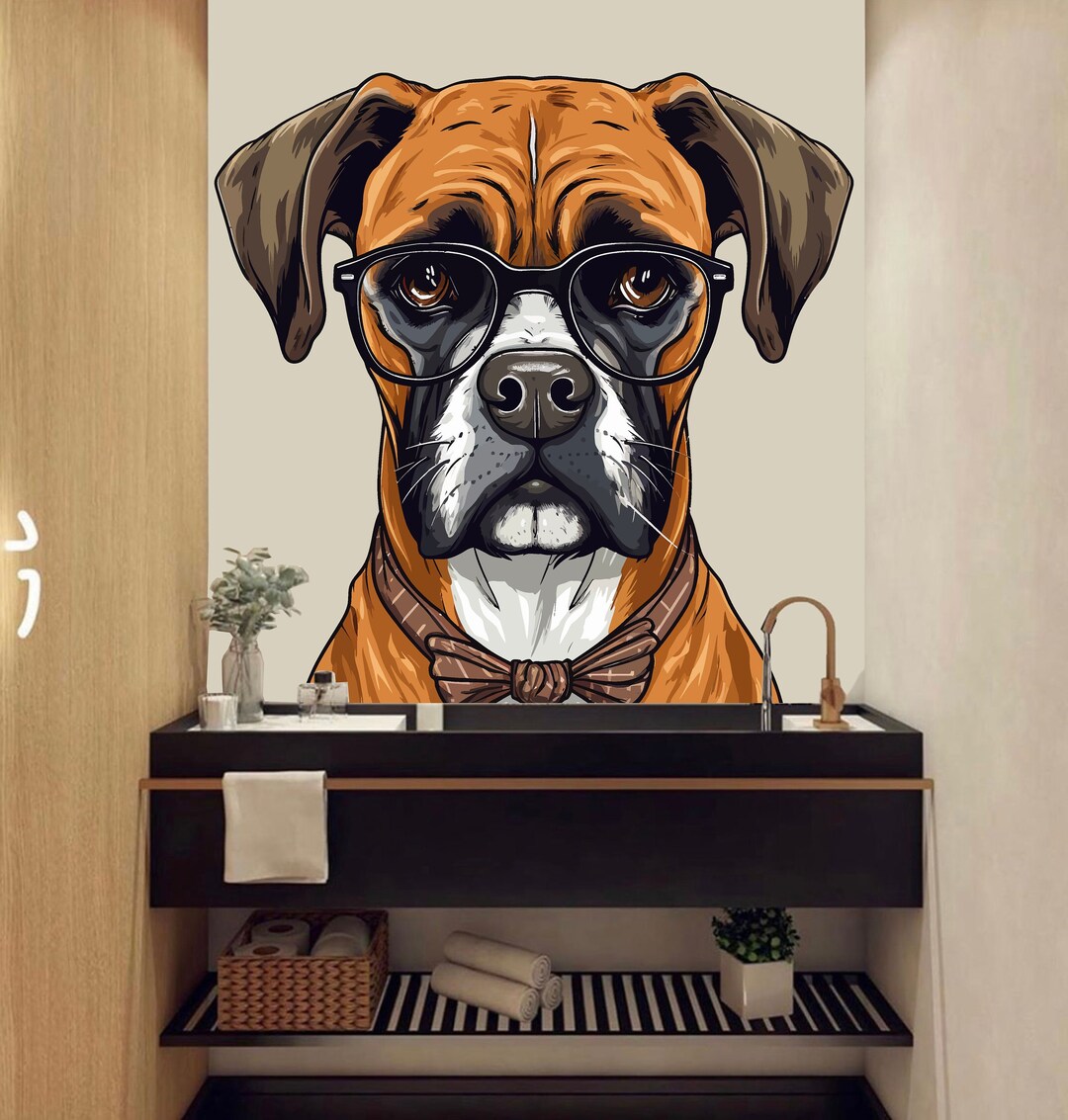 Boxer Dog Wall Decal Dog Decor Dog Kids Dog Wall Art Decal Dog Lover ...