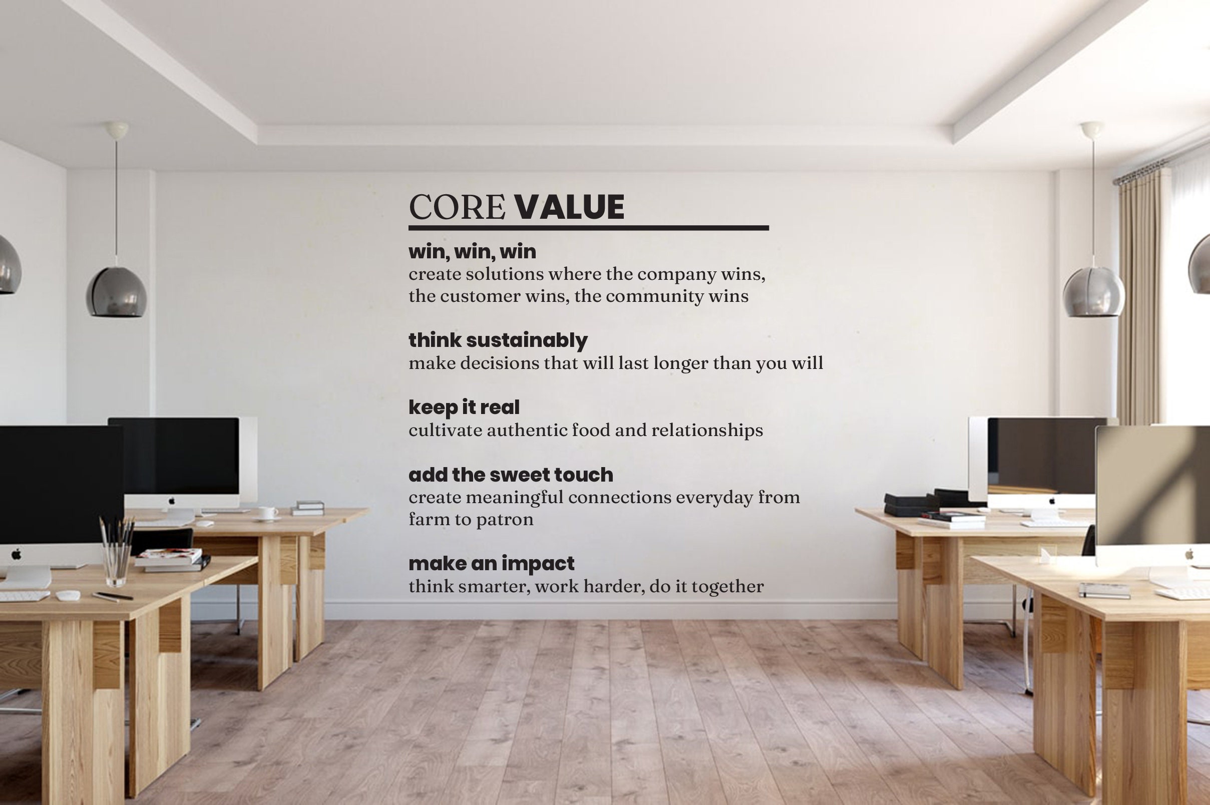 Core Values, Win Win, Solutions, Think Smart, Work Smarter, Wall Decal ...