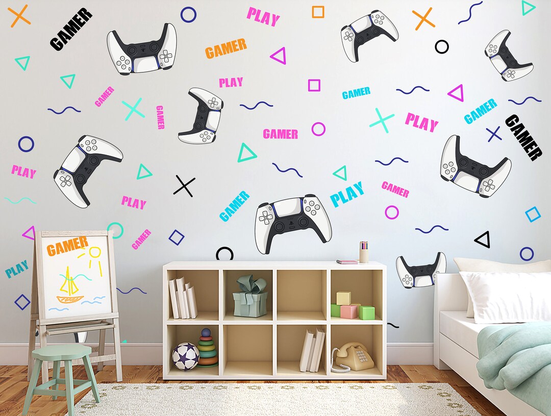 Gamer Room Wall Decor Controller Vinyl Video Game Wall Decals ...