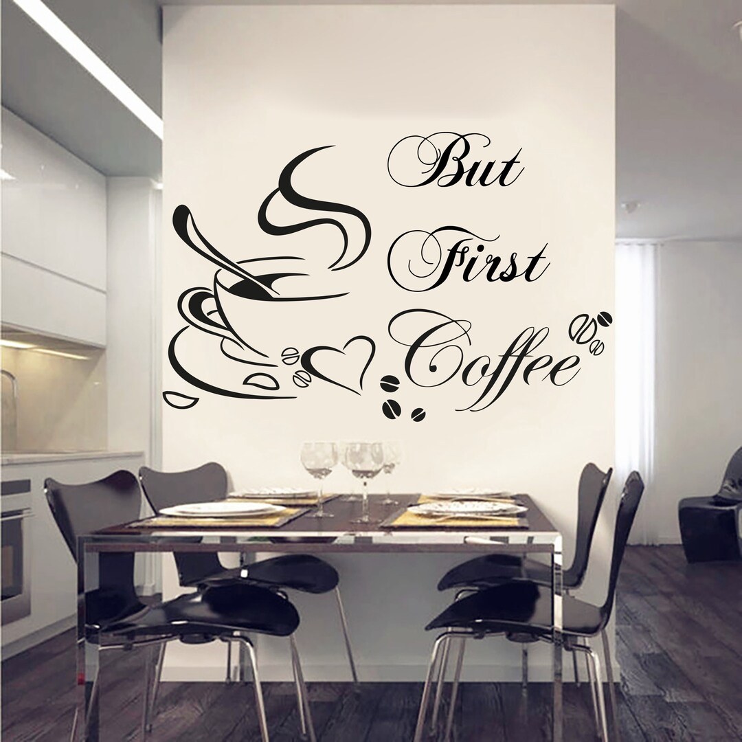 Coffee Wall Art, Custom Coffee Wall Decal, Coffee Decals, Kitchen Wall ...