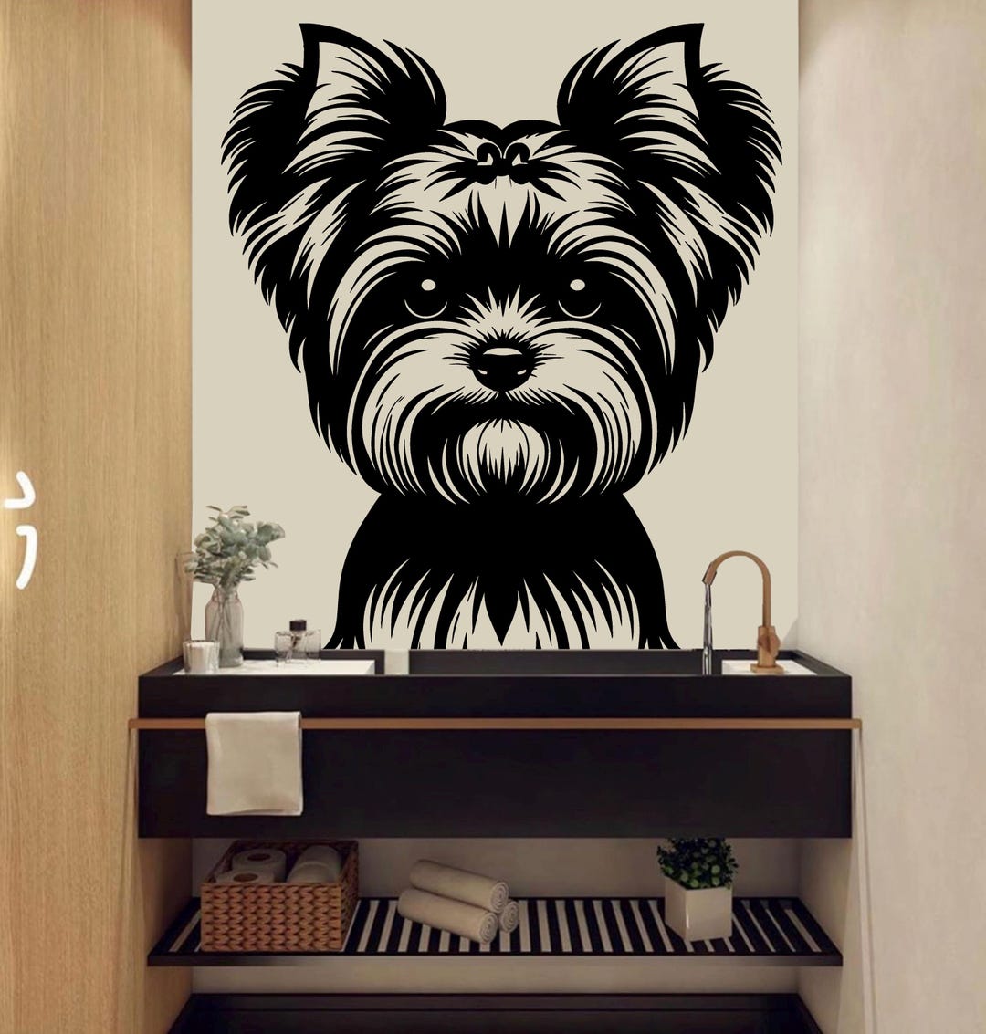 Yorkie Dog Wall Decal Dog Decor Dog Kids Dog Wall Art Decal Dog Lover ...