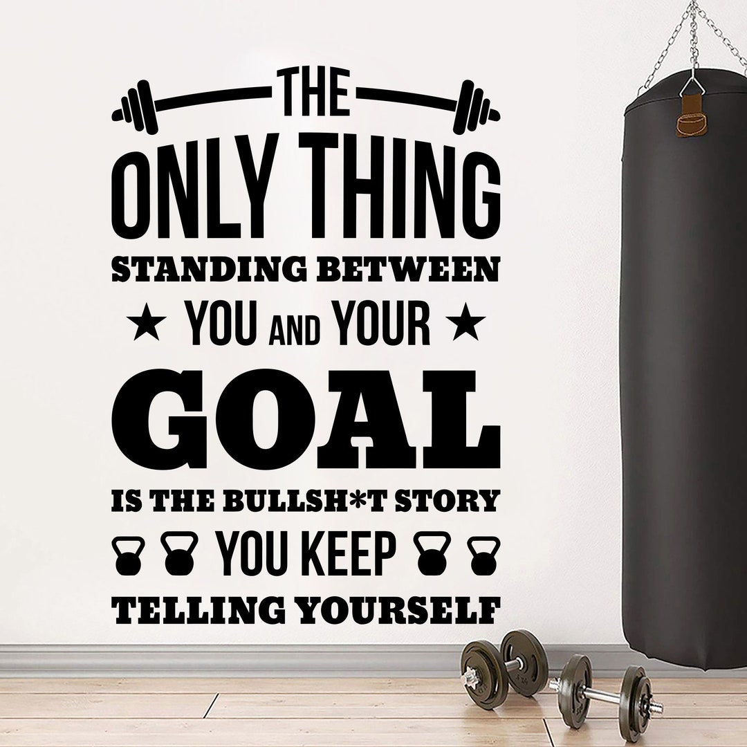 Fitness Decor Art Quotes Gym Stickers Fitness Wall Art Gifts Boys Girl ...