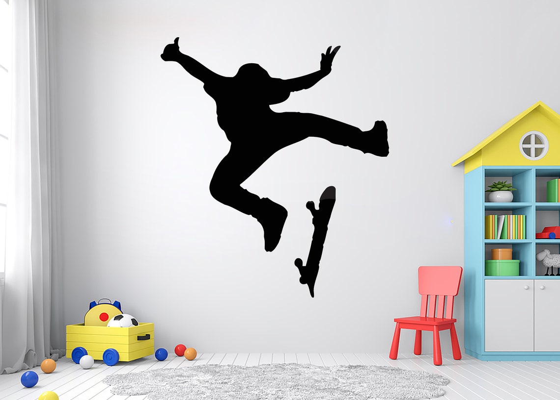 Wall Decal SKATEBOARDER Skate Wall Art Stickers Skateboard Decals ...