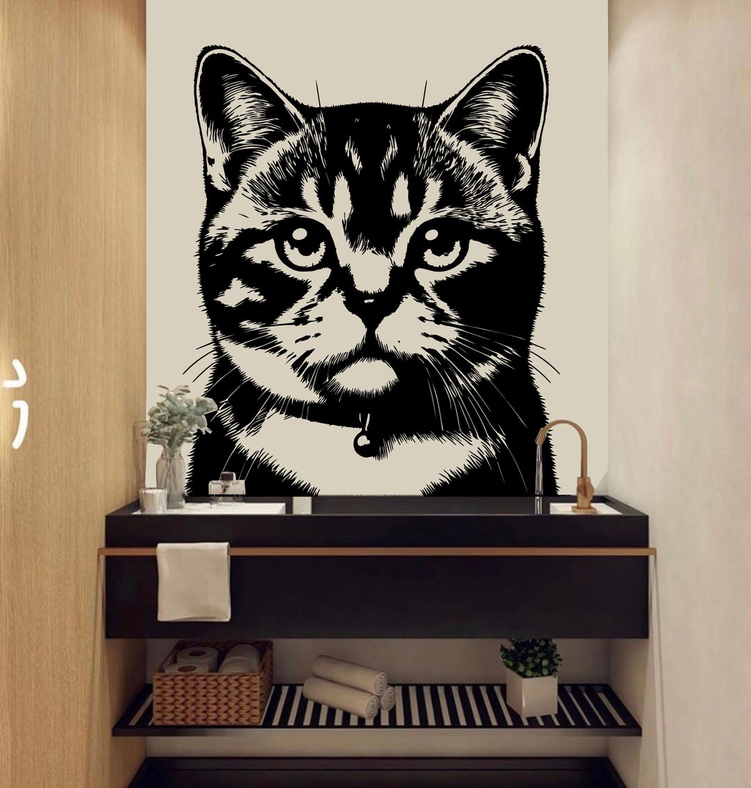 Cute Cat Wall Decals Dog Decor Cat Kids Cat Wall Art Decal Cat Lover ...