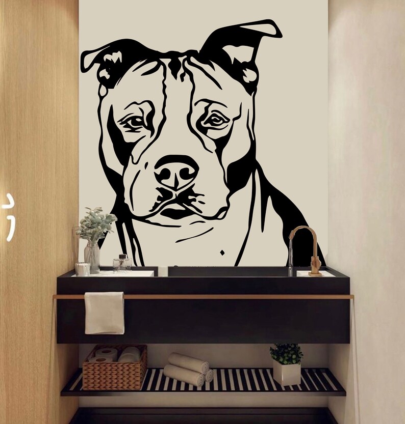 Pitbull Dog Wall Decal Dog Decor Dog Kids Dog Wall Art Decal | Etsy