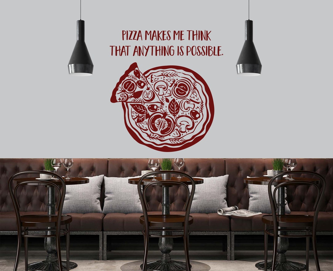 Pizza Custom Food Lover Wall Decal Pizza Gifts Vinyl Pizza Lover ...