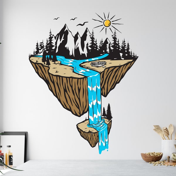 Waterfall Wall Decal - Etsy