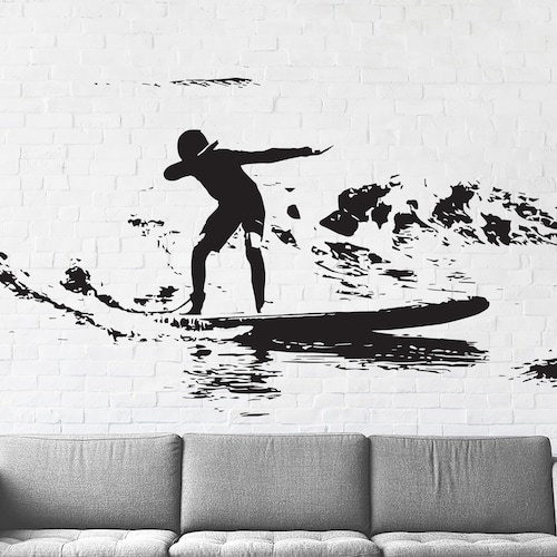 Surf Wall Decal Surfboard Art Wall Decal Beach Sport Vinyl - Etsy