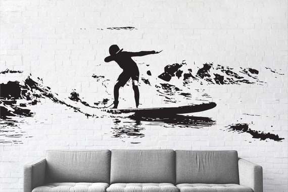 Custom Image Surf Wall Decal Surfboard Art Wall Decal Beach | Etsy