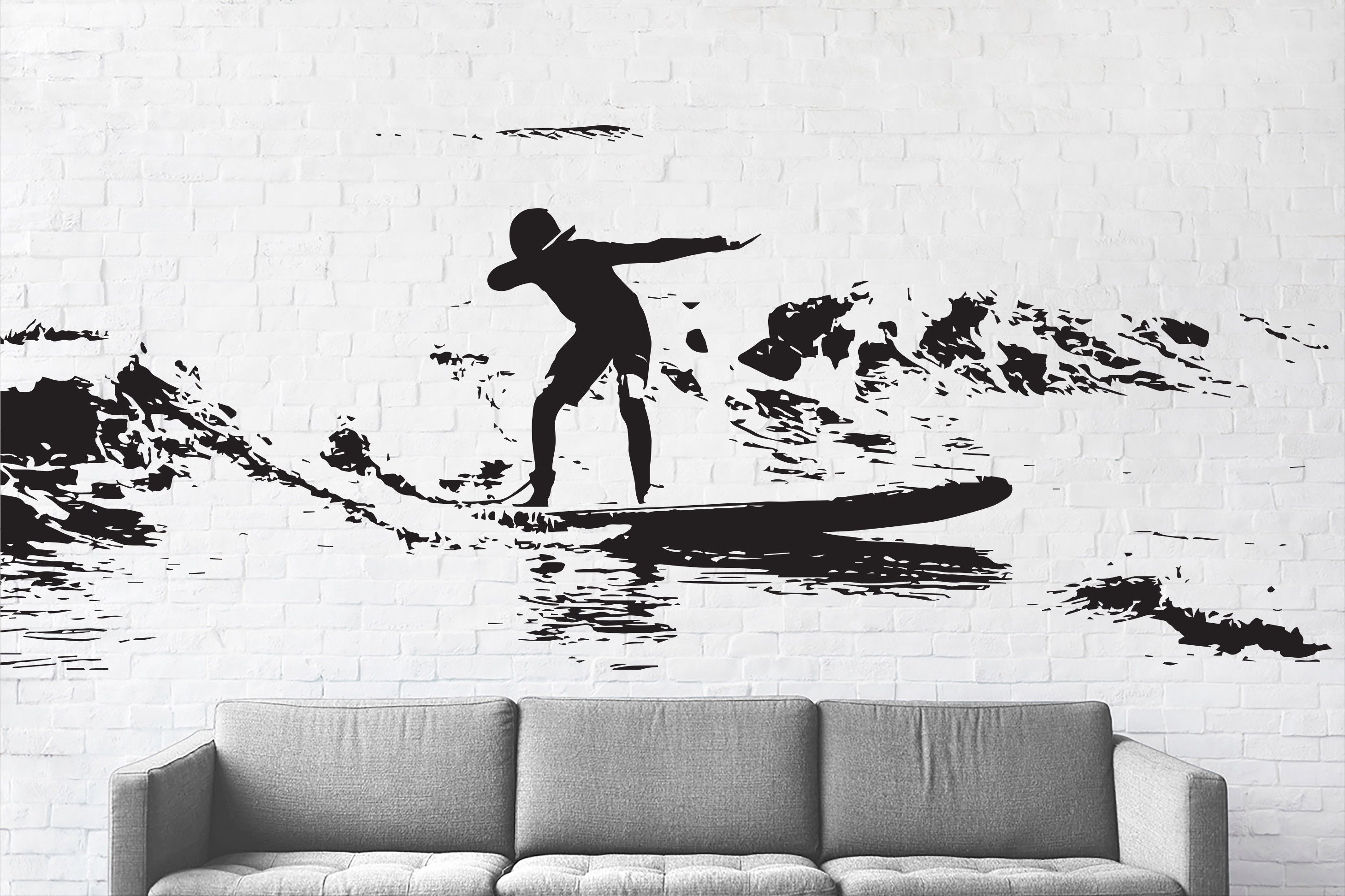 Custom Image Surf Wall Decal Surfboard Art Wall Decal Beach | Etsy