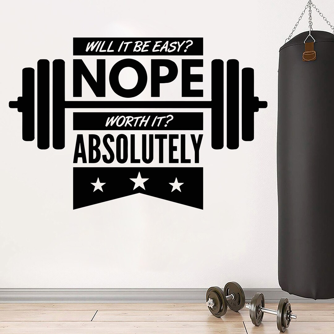 Fitness Decor Art Quotes Gym Stickers Fitness Wall Art Gifts Boys Girl ...