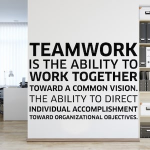 Teamwork Wall Decor Office Wall Decal Idea Teamwork Business Worker ...