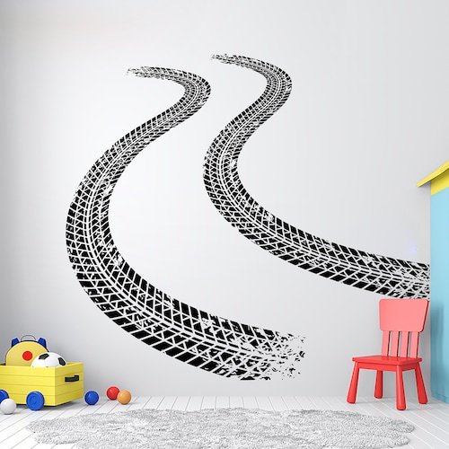 Tire Marks Wall Decor Tire Track Wall Decal Racing Car Tire - Etsy