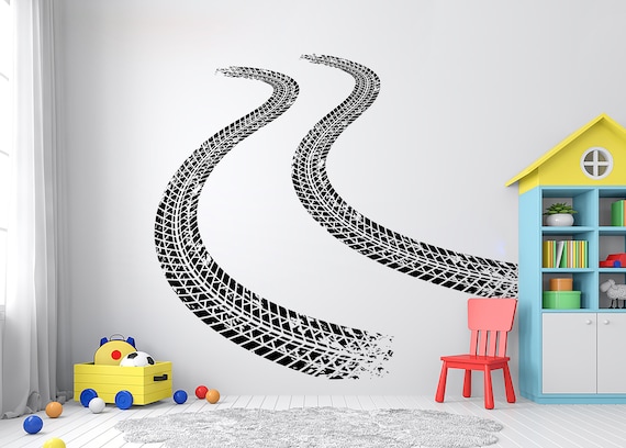 Tire Marks Wall Decor Tire Track Wall Decal Racing Road Tire - Etsy
