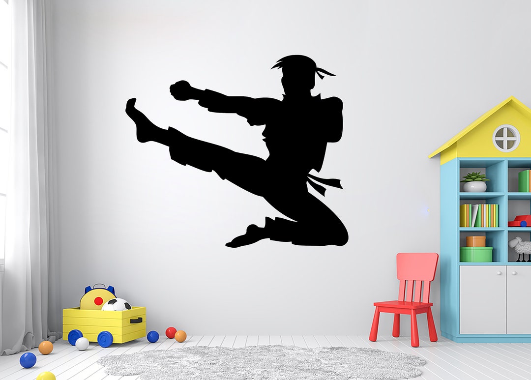 Karate Wall Decal Karate Art Wall Decal Sports Vinyl Karate Kicks Wall ...