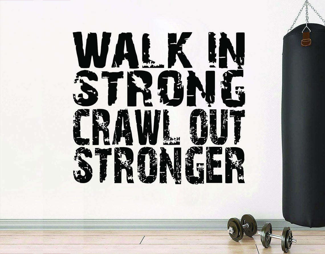 Gym Wall Decal Fitness Decor Art Quotes Gym Stickers Fitness - Etsy