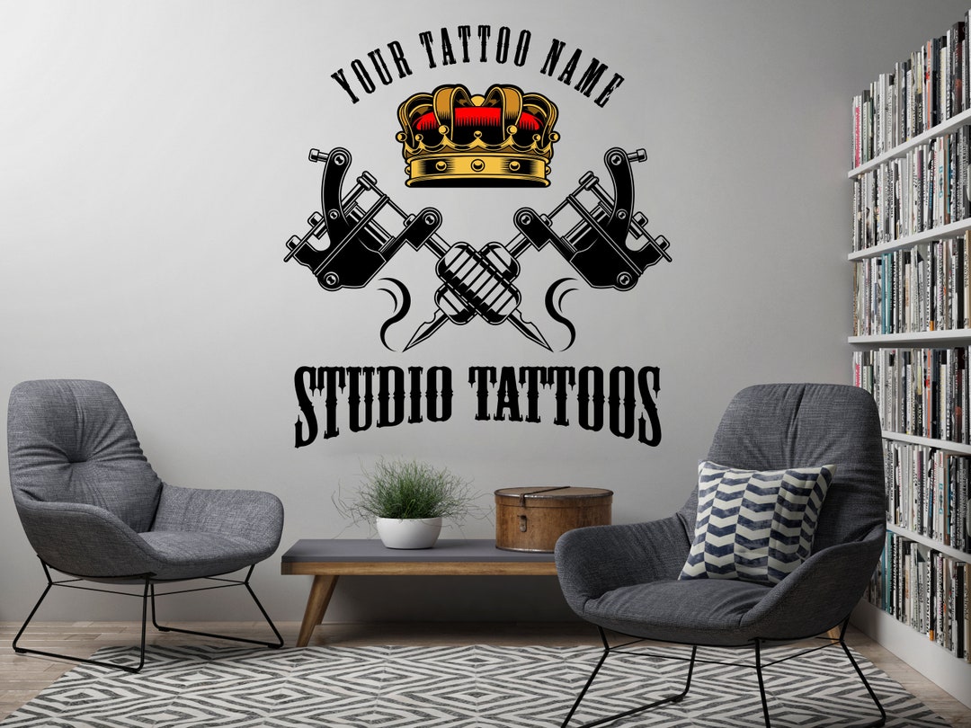 Tattoo Shop Wall Decal Tattoo Studio Sign Logo Wall Stickers Custom ...