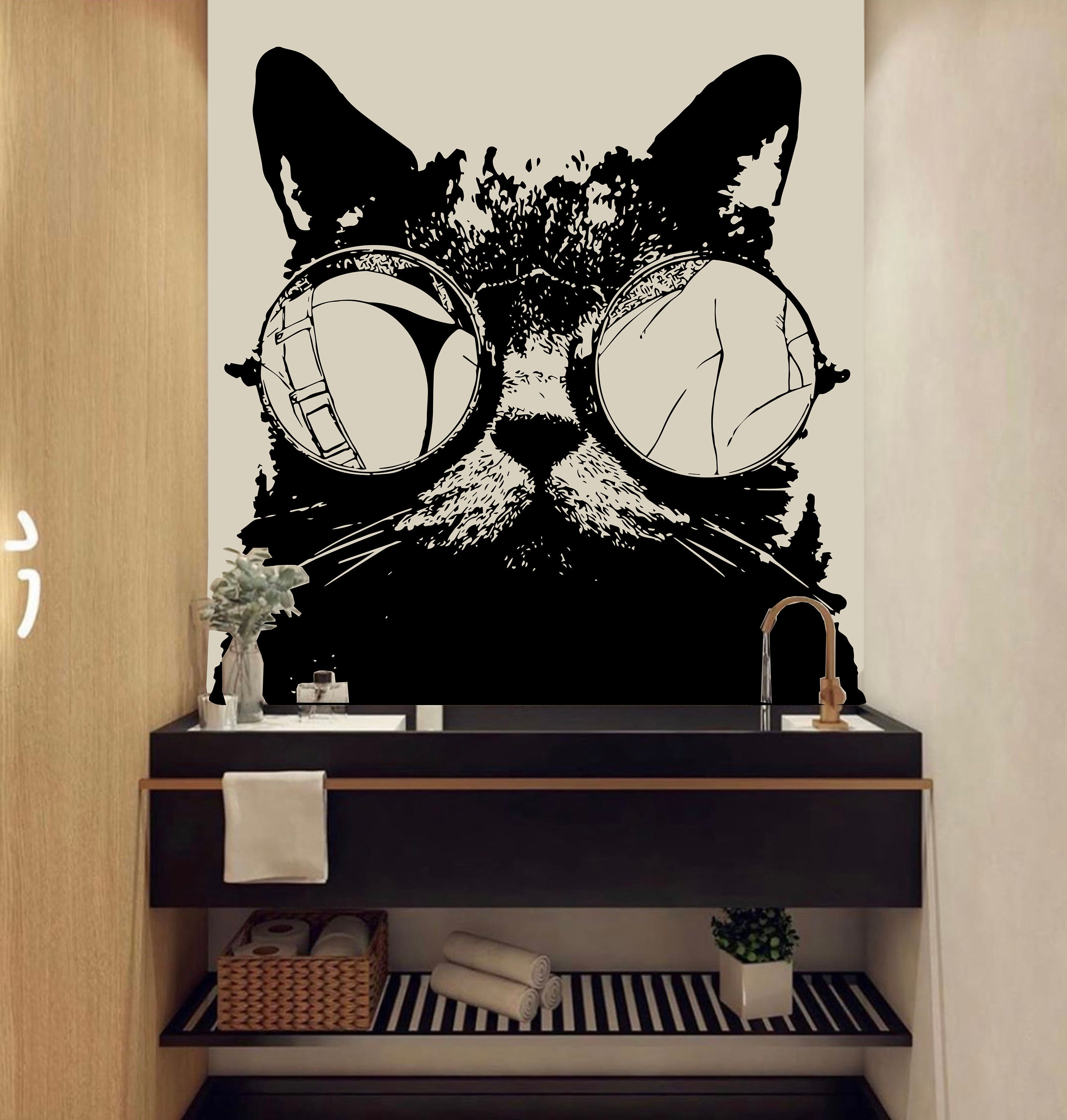 Cute Cat Wall Decals Dog Decor Cat Kids Cat Wall Art Decal Cat | Etsy