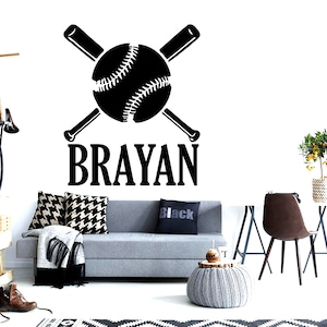 Baseball Wall Art Personalized Gifts Custom Decal Wall Decal Sport ...