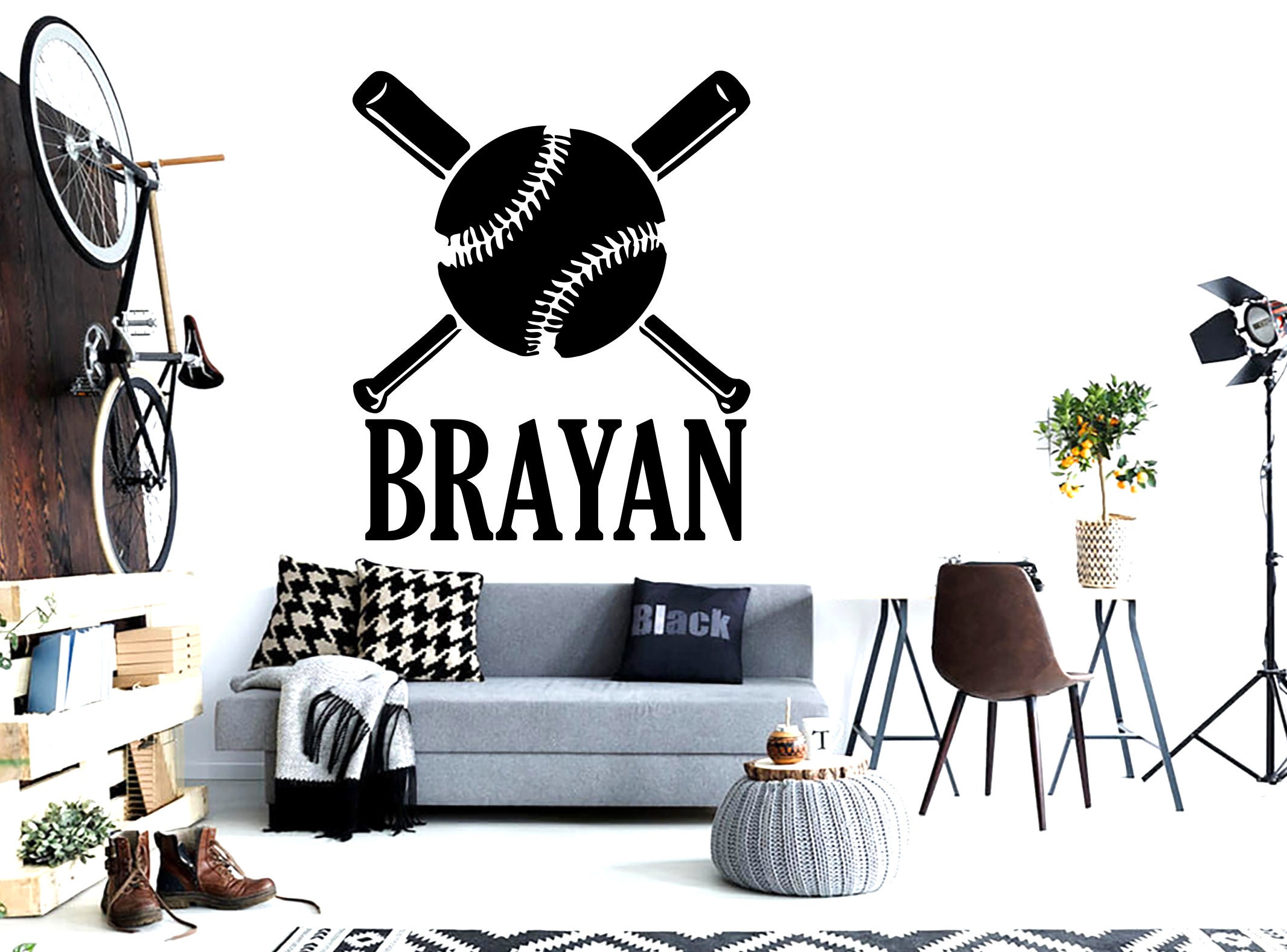 Baseball wall Art Personalized Gifts Custom Decal Wall Decal | Etsy