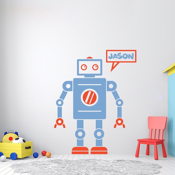 Robot Wall Decal - Etsy