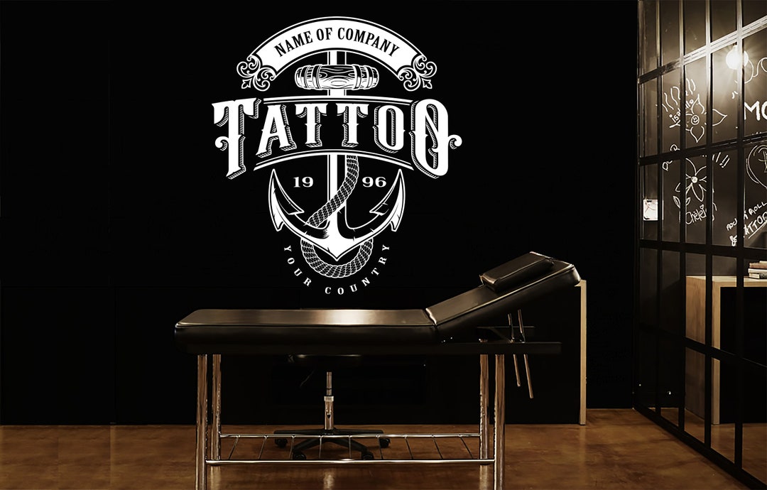 Tattoo Shop Wall Decal Tattoo Studio Sign Logo Wall Stickers Custom ...