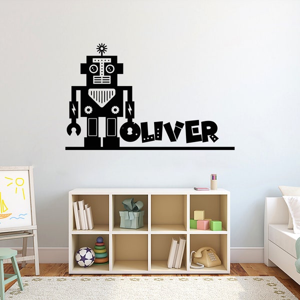 Robot Wall Decal - Etsy