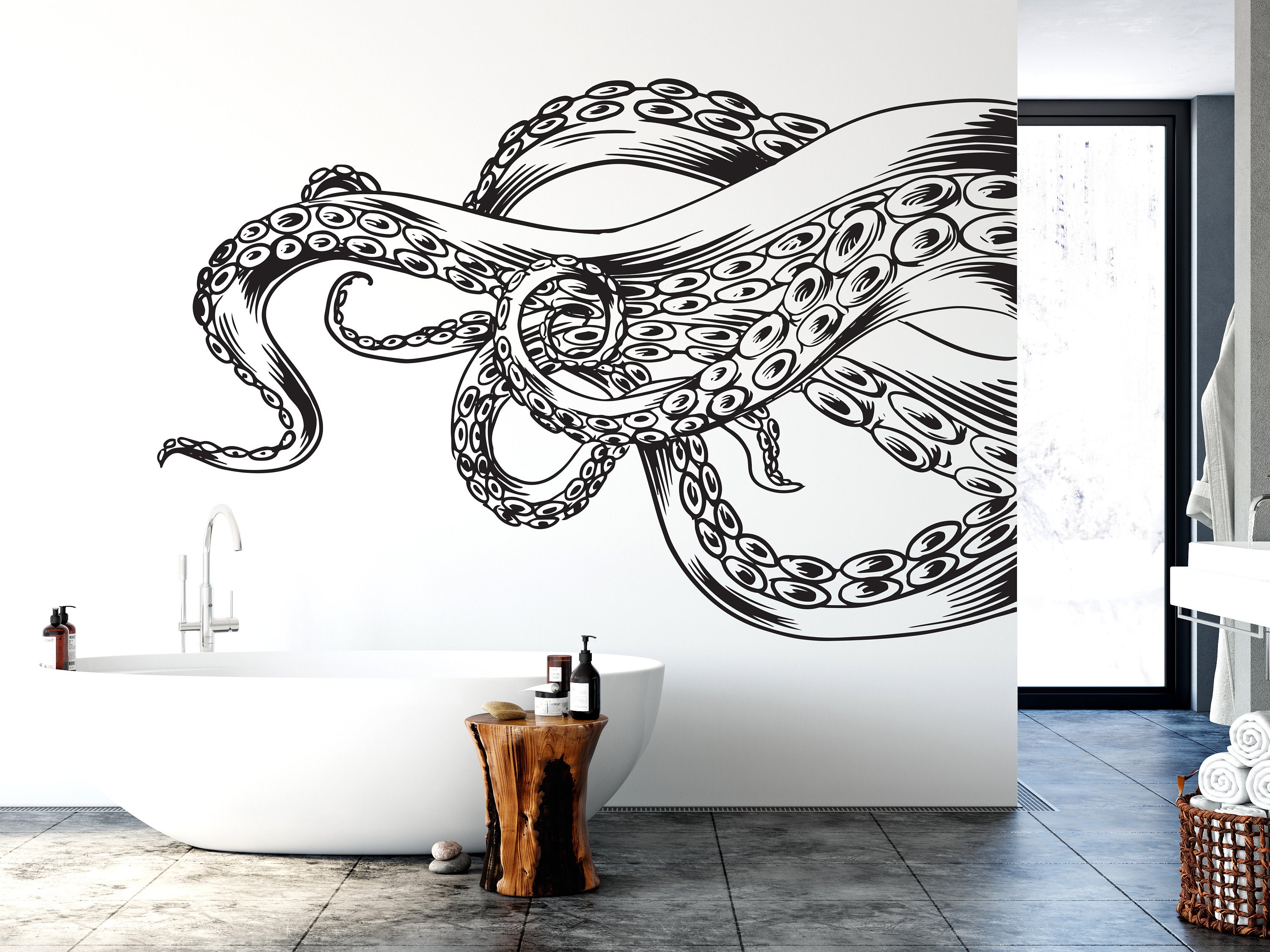 Octopus Wall Decor Octopus Wall Decals Tentacles Wall Art - Etsy