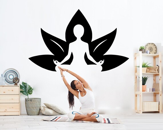 Yoga Stickers Wall Decor Yoga Meditation Decal Art Namaste - Etsy