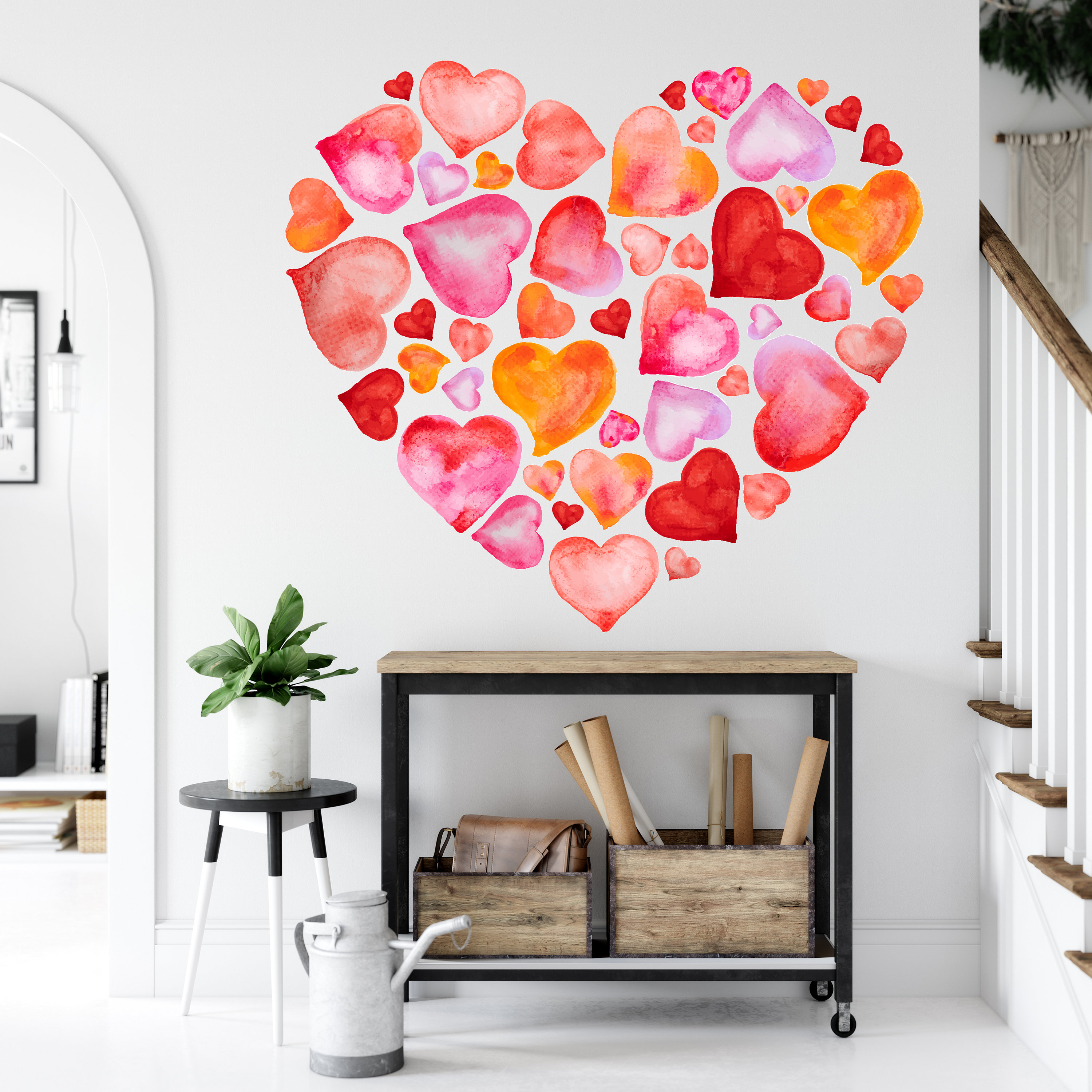 Heart Wall Decor Heart Watercolor Wall Decals Heart Bedroom Wall Art Heart Wall Sticker Gifts Bedroom Vinyl Wall Art 3641ER Etsy UK