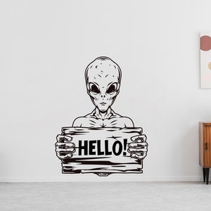 Alien Wall Decal Wall Decor Alien Wall Art Gifts Decor Basket Wall ...