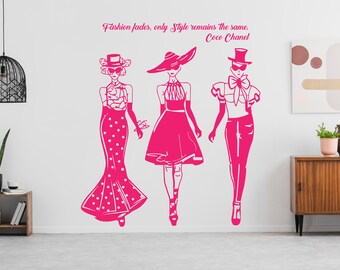Women Fashion Couture Boutique Wall Decal Girls Clothing | Etsy