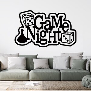 Game Night Wall Decal Family Wall Art Games Art Birthday Family Wall ...
