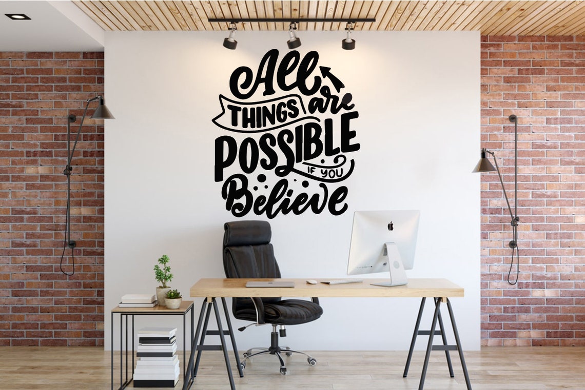 Office Decor Office Wall Art Home Office Stickers Office Wall | Etsy
