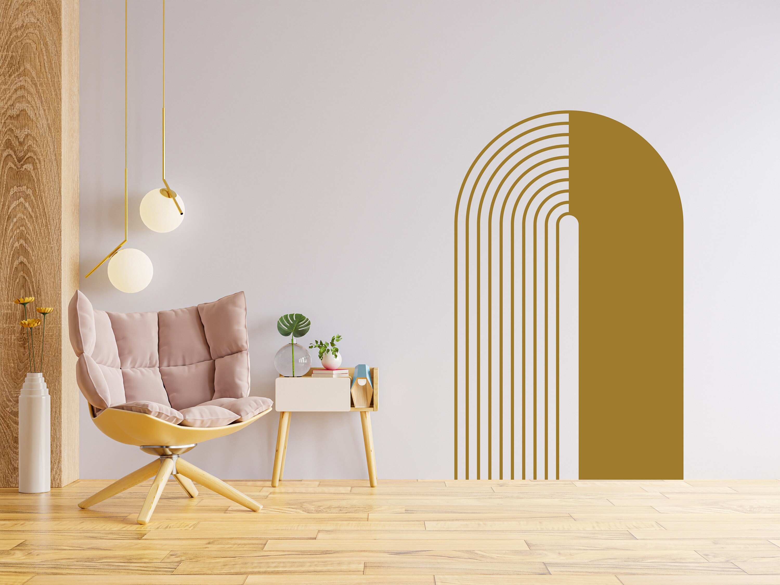 Rainbow Full Arch Mid Century Modern Boho Full Arch Wall - Etsy
