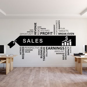Sales Office Wall Decal Profit Teamwork Business Revenue Inspire Office ...