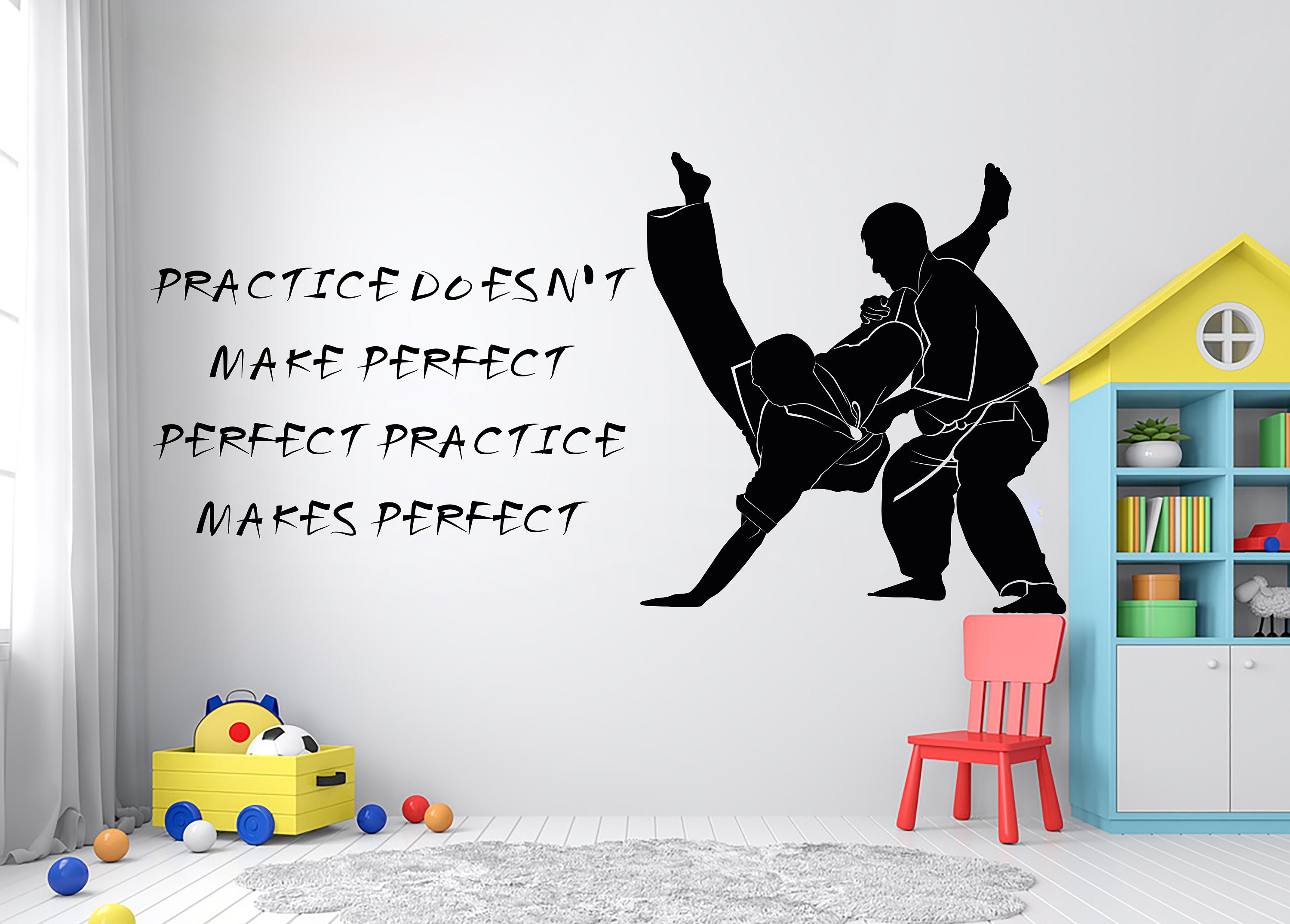 Karate Wall Decal Karate Art Wall Decal Sports Vinyl Karate - Etsy