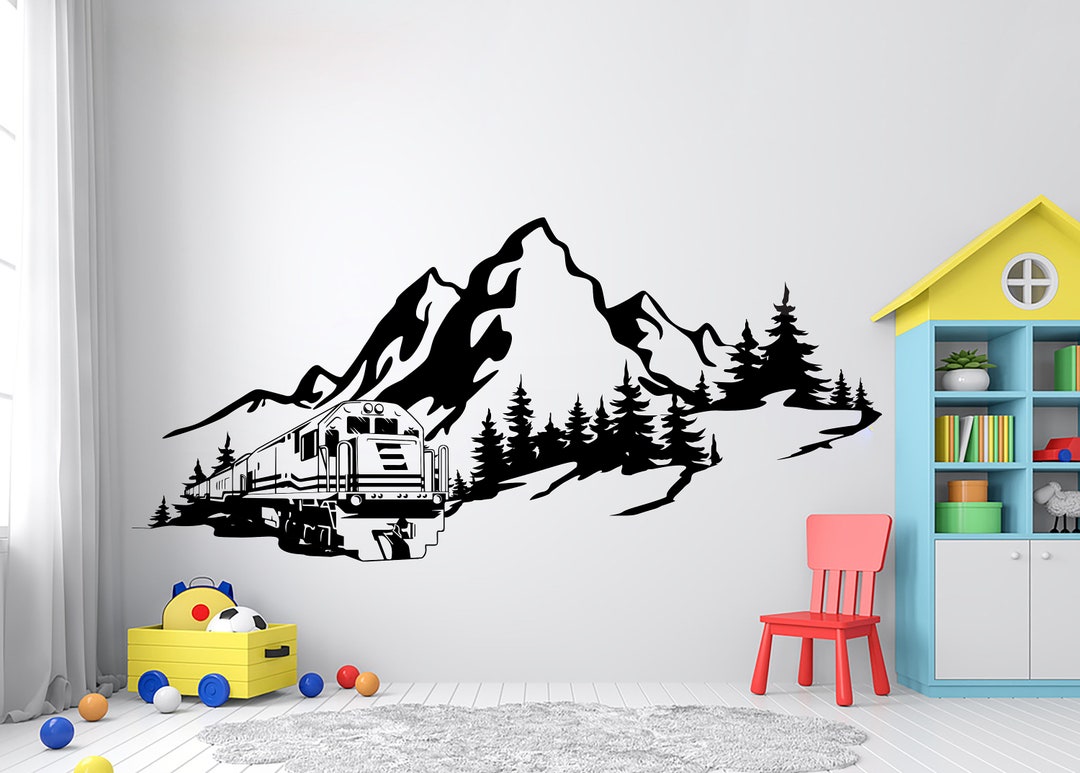 Train Railroad Track Wall Decal Stickers Track Wall Decals Train ...