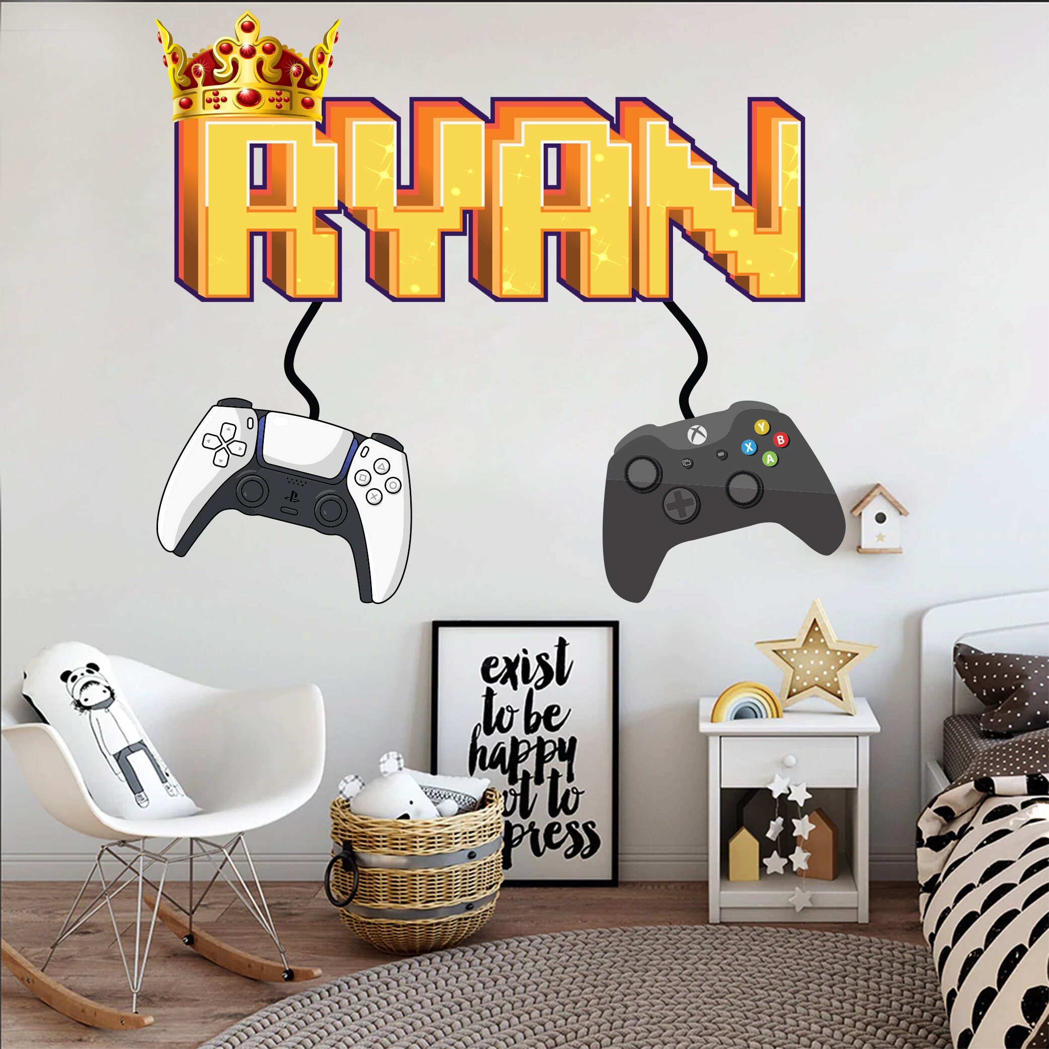 King Gamer Wall Decal controller Controller Wall Decal - Etsy