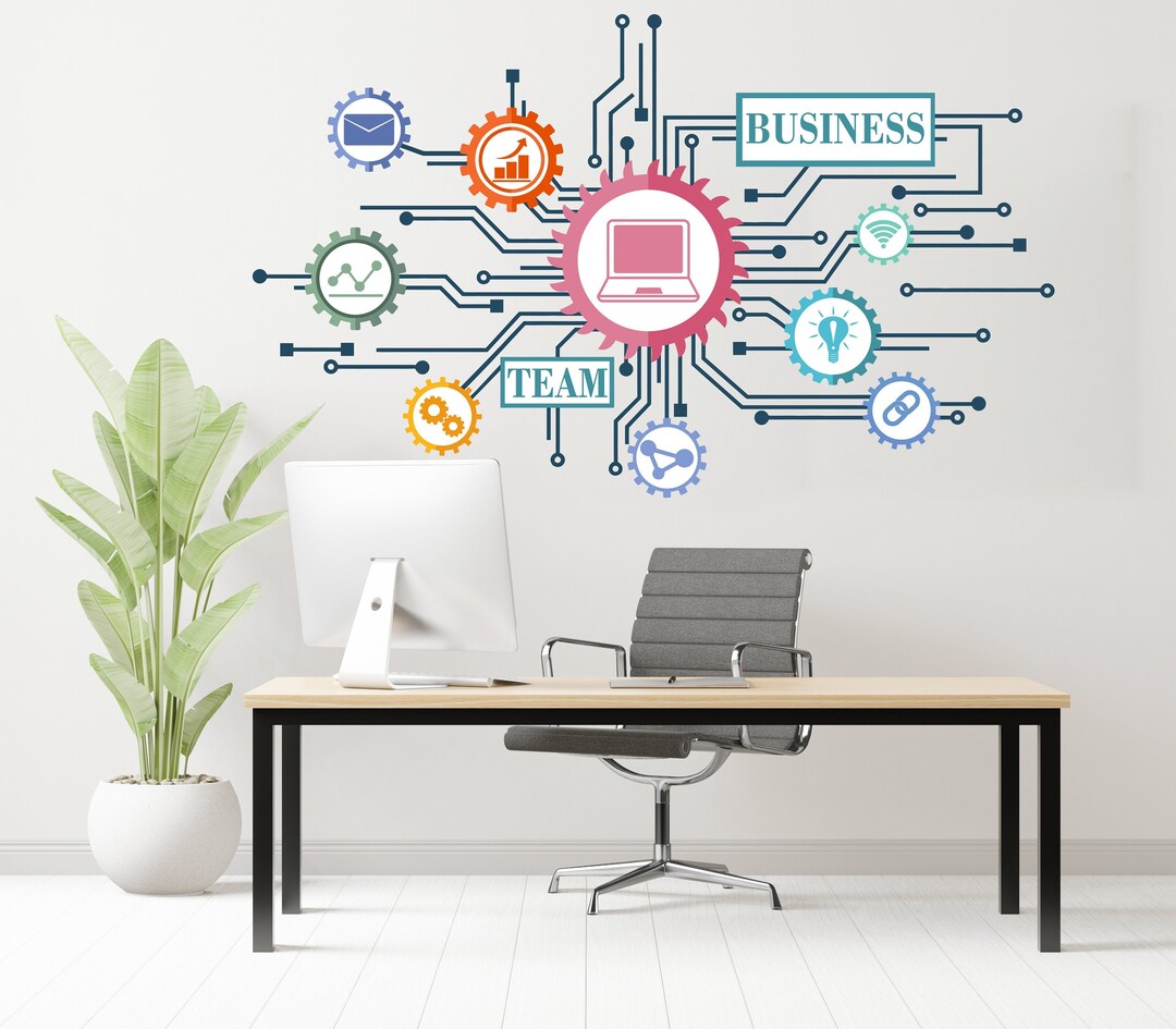 Circuit Board Wall Decal, Technology Vinyl Wall Art Decals, Company ...