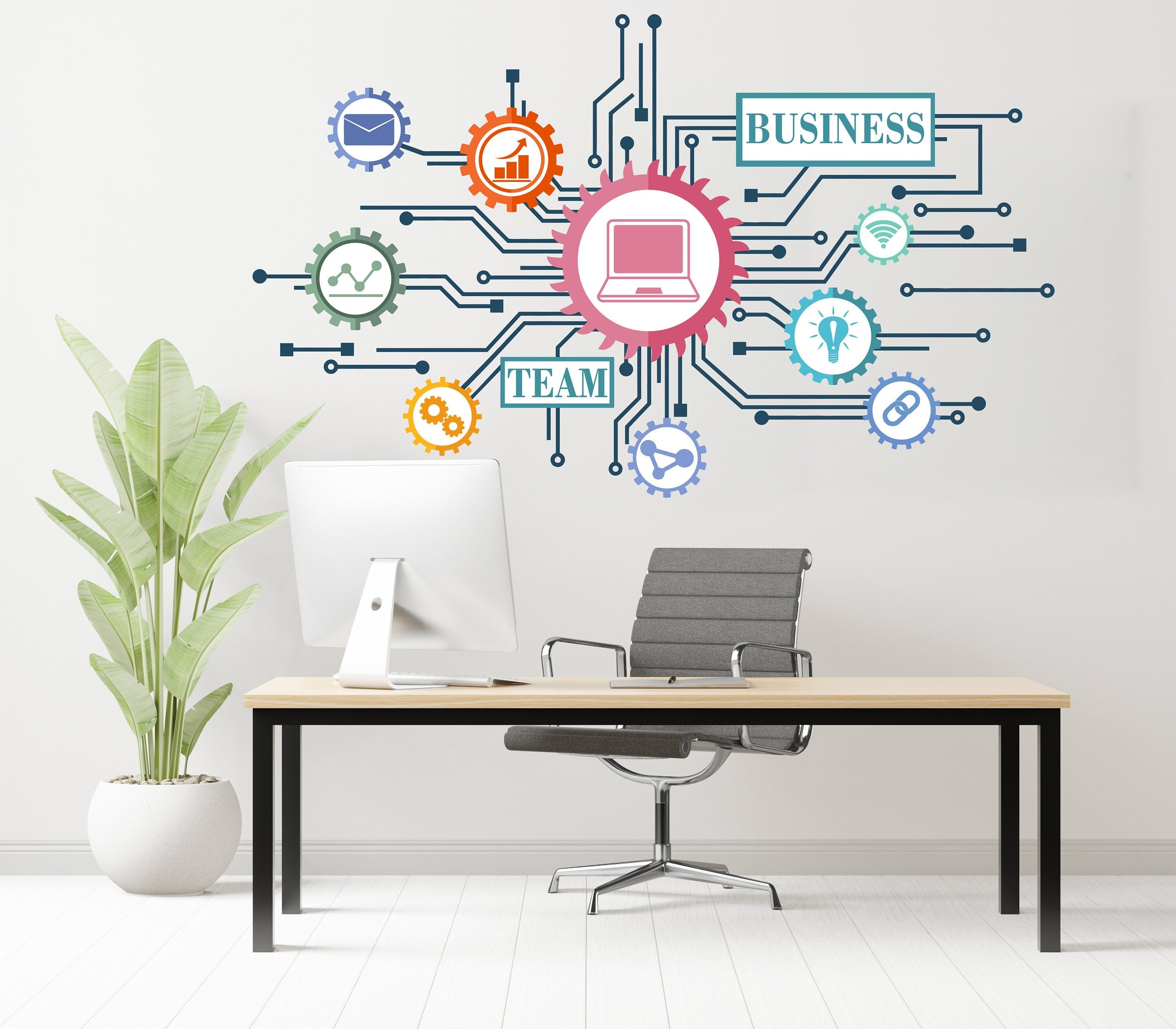 Circuit Board Wall Decal Technology Vinyl Wall Art Decals - Etsy