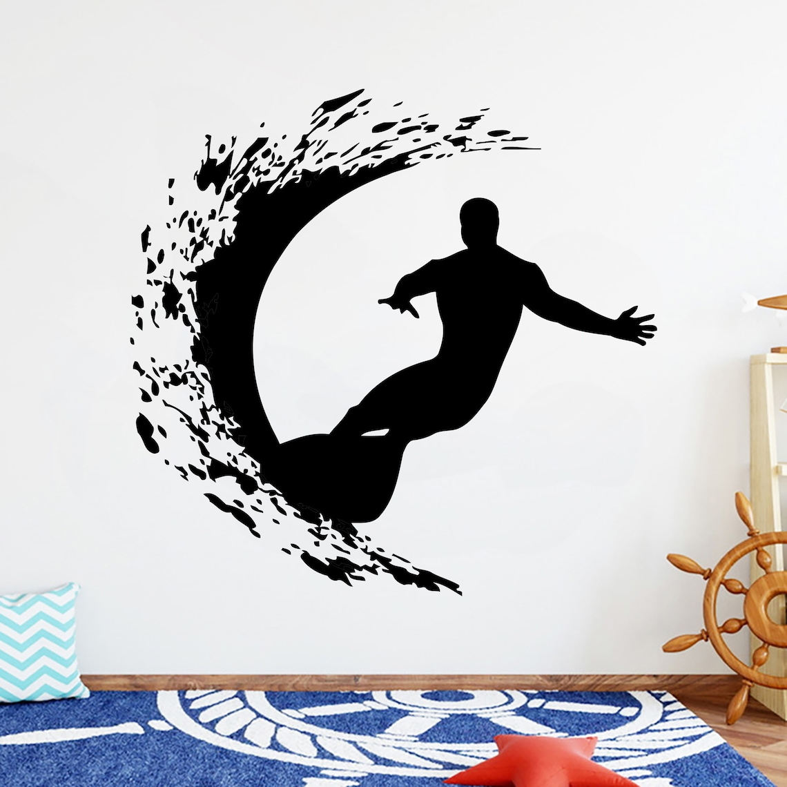 Surf wall decal Surfboard Art Wall Decal Sport Vinyl Surf | Etsy