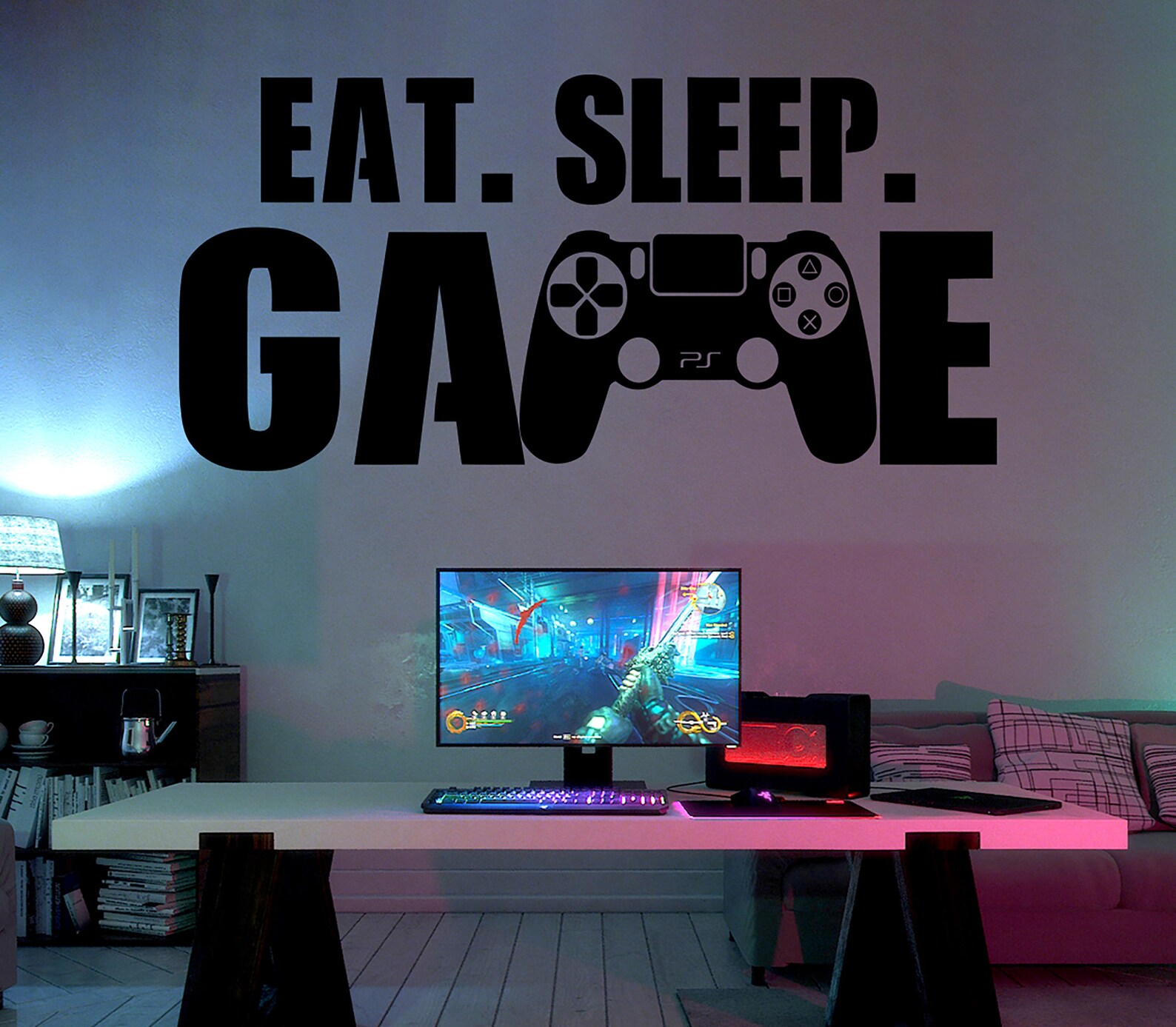 Gamer Wall Decor Custom Controller Decal Video Game Wall - Etsy