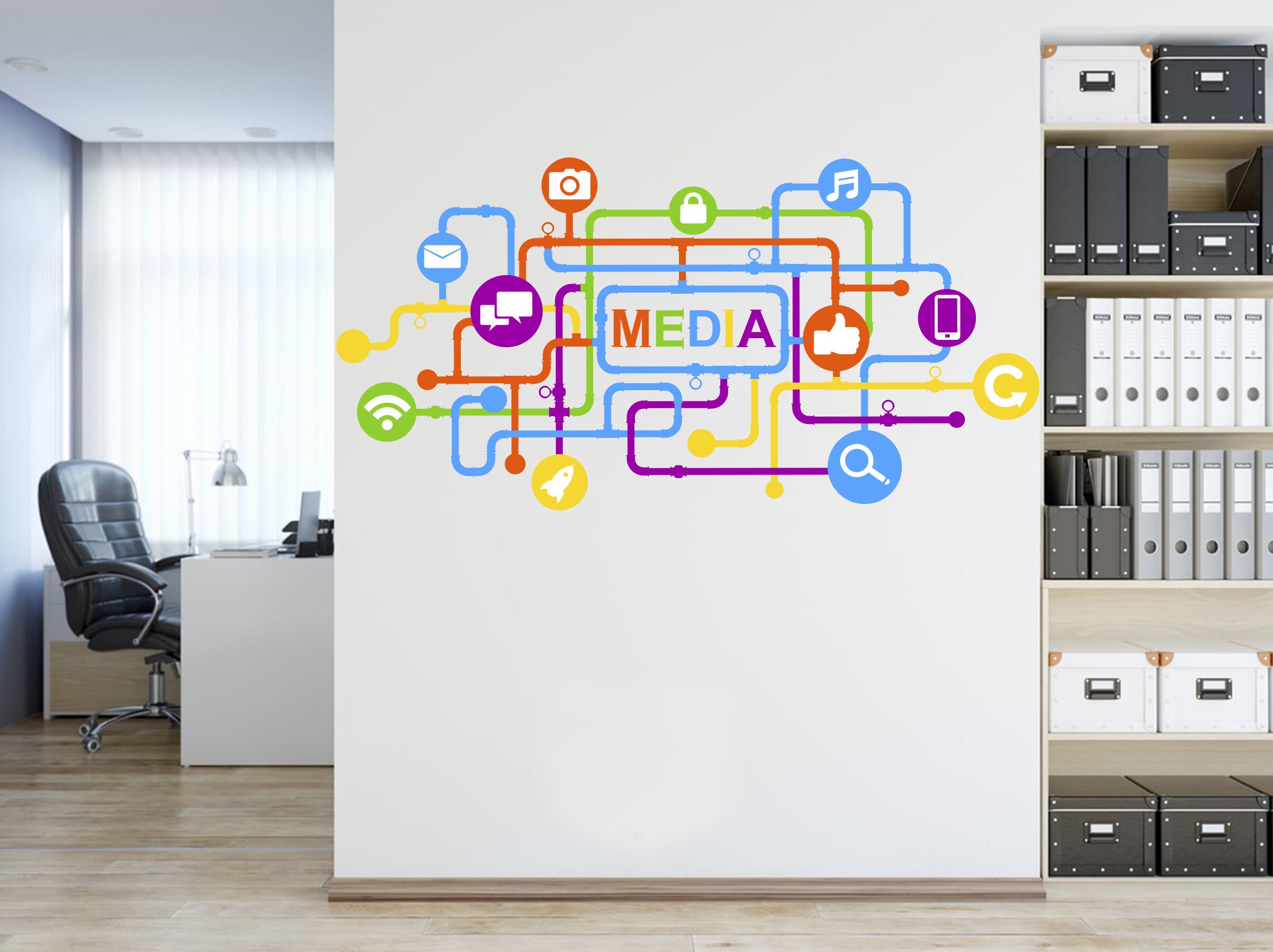 Social Media Wall Decal Technology Vinyl Wall Art Decals - Etsy