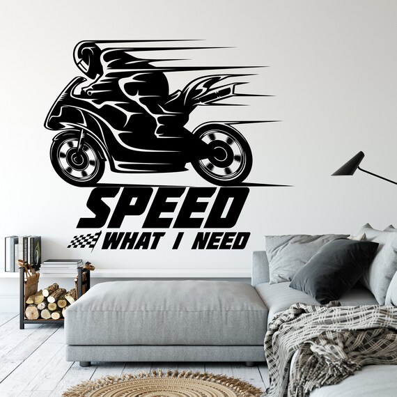 Motocross Speed Wall Decal Motorcycle Wall Decor Dirt Bike - Etsy