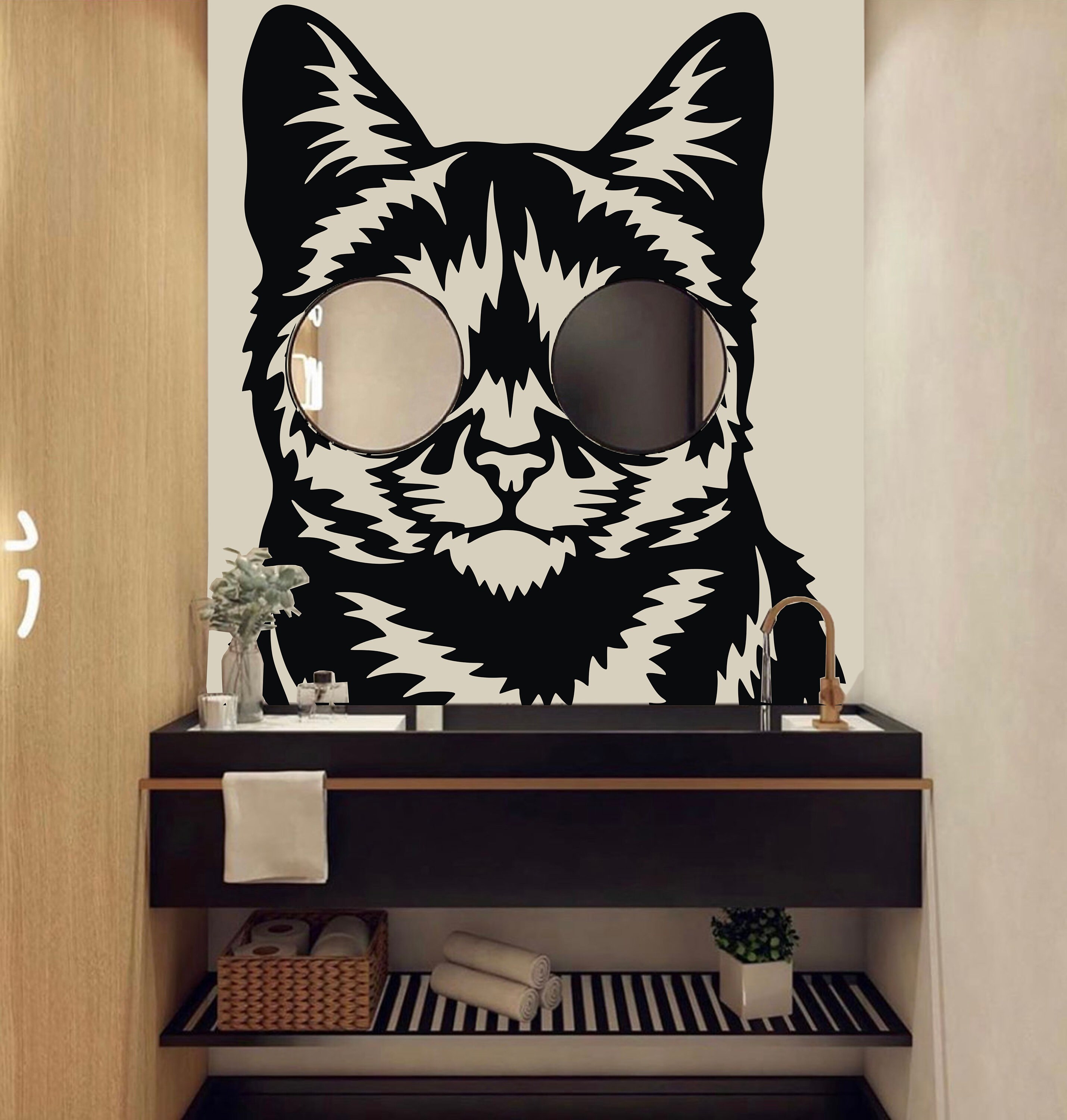Cute Cat Wall Decals Dog Decor Cat Kids Cat Wall Art Decal Cat - Etsy ...